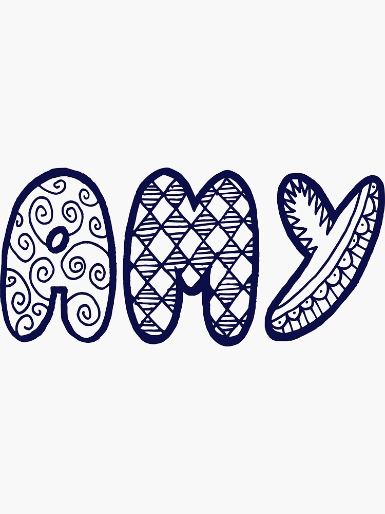 "AMY - Nametag for AMY Signature in Dark Blue" Sticker for Sale by ...