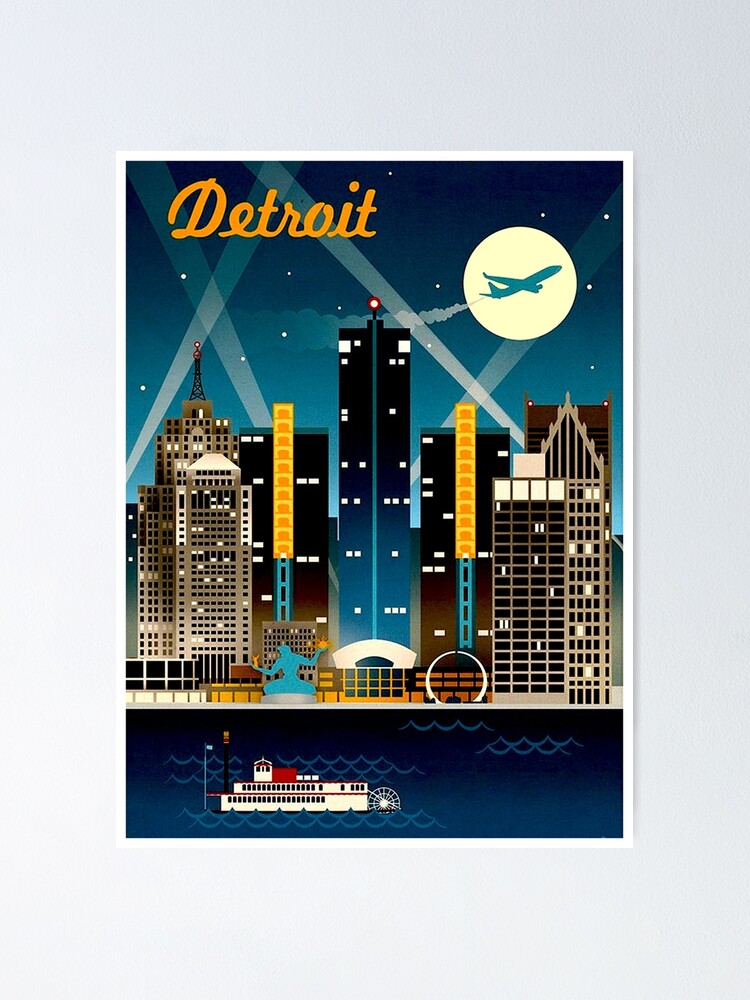 "DETROIT : Vintage Travel and Tourism Advertising Print" Poster for ...
