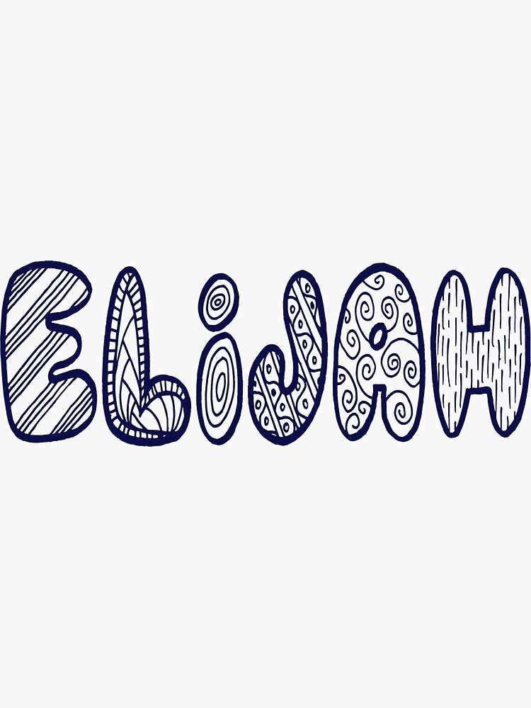 "ELIJAH - Nametag for ELIJAH Signature in Dark Blue" Sticker for Sale ...