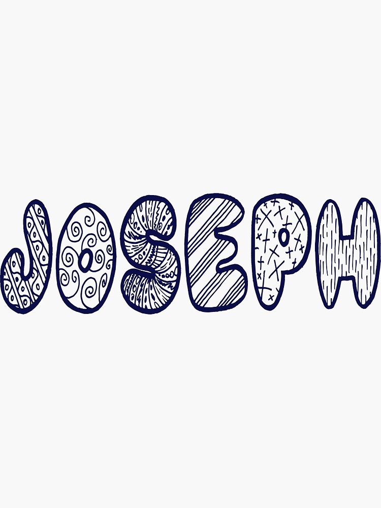 "JOSEPH - Nametag for JOSEPH Signature in Dark Blue" Sticker for Sale ...