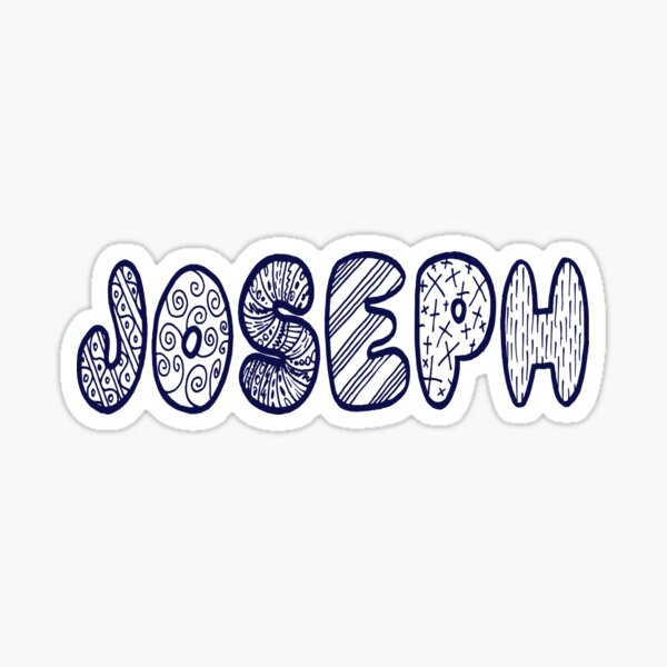 "JOSEPH - Nametag for JOSEPH Signature in Dark Blue" Sticker for Sale ...
