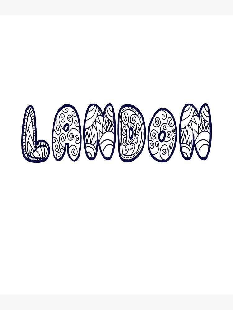 "LANDON - Nametag for LANDON Signature in Dark Blue" Poster for Sale by ...