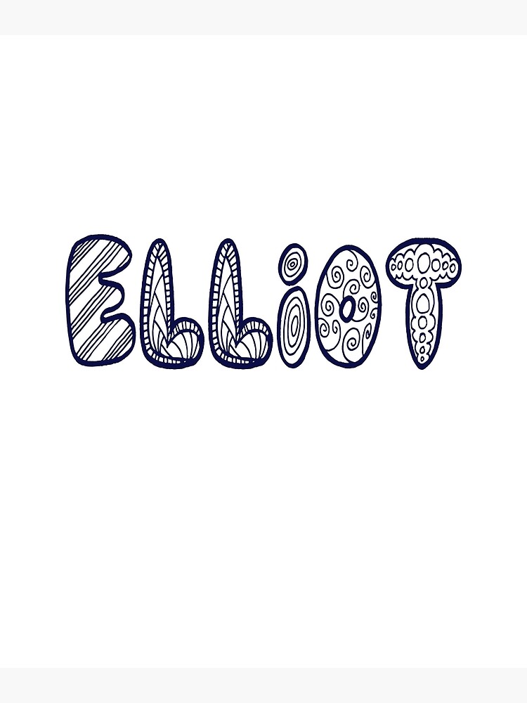 "ELLIOT - Nametag for ELLIOT Signature in Dark Blue" Poster for Sale by ...