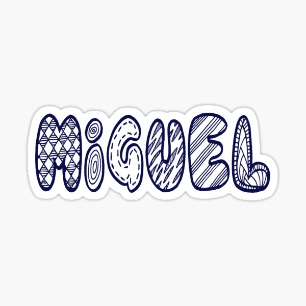 "MIGUEL - Nametag for MIGUEL Signature in Dark Blue" Sticker for Sale ...
