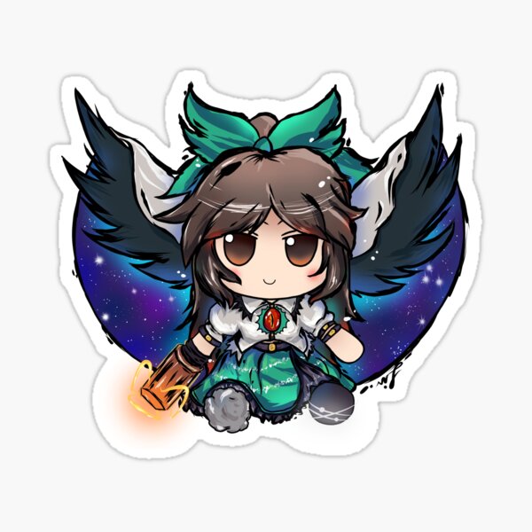 "Okuu Touhou 17.5 version fumo " Sticker for Sale by LisLisetteDraws ...