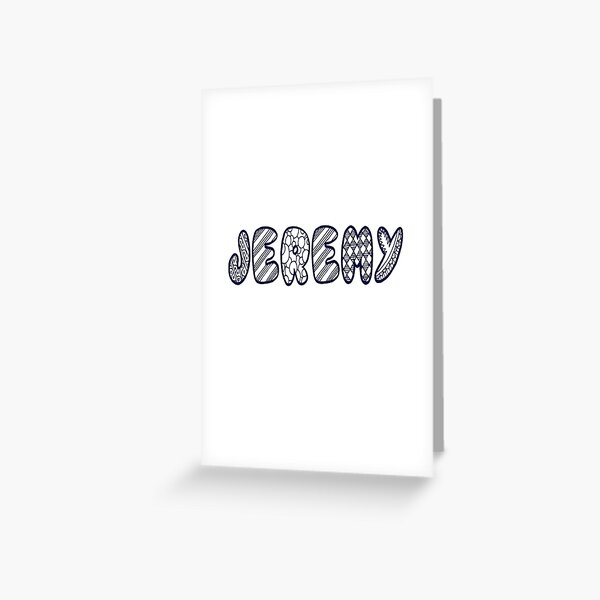 "JEREMY - Nametag for JEREMY Signature in Dark Blue" Greeting Card for ...