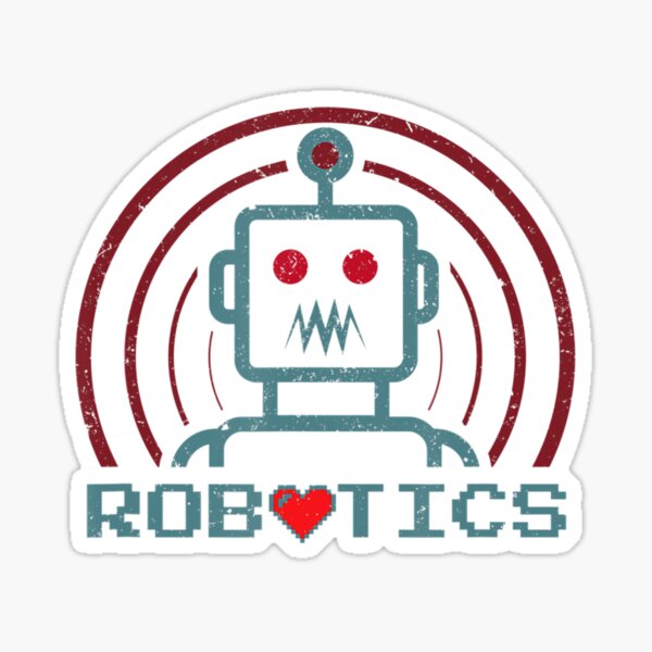 "Vintage Robotics With Heart Cool Robots Lover" Sticker for Sale by ...