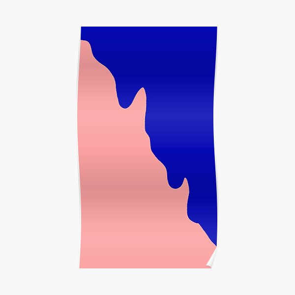 "Blue Paint Drip Over Pink" Poster for Sale by Kiwis-Colors | Redbubble