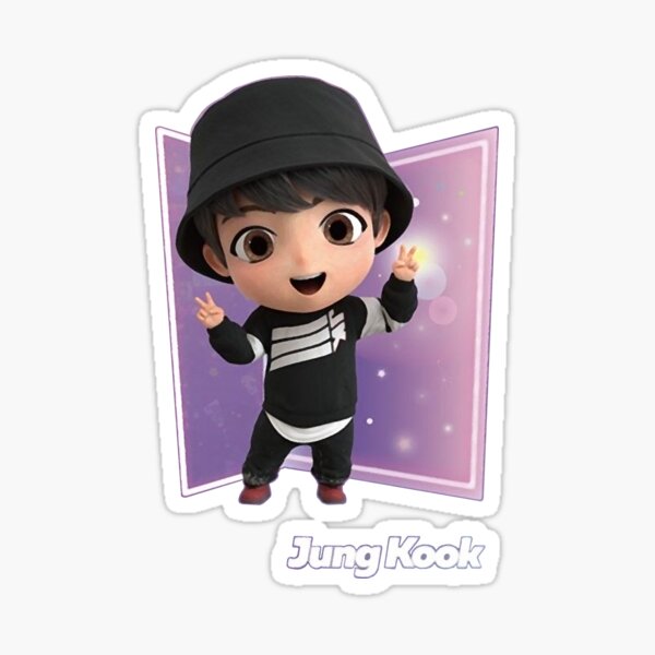 "BTS Jung Kook cartoon" Sticker by brittanyheard | Redbubble