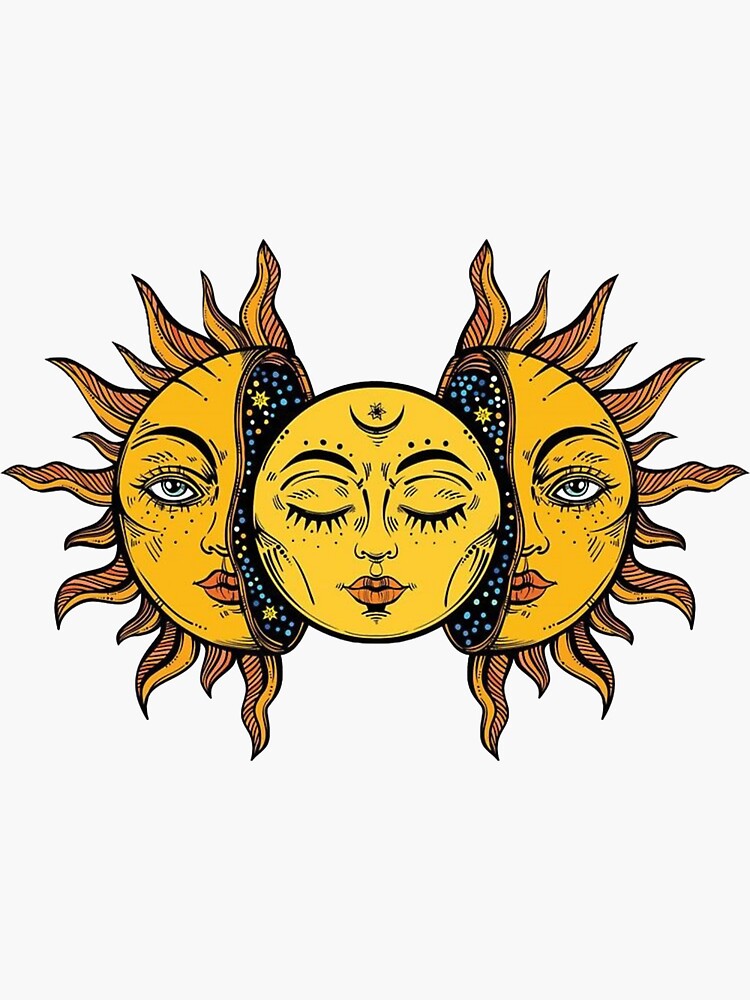 "Sun & Moon" Sticker for Sale by amineandmore | Redbubble