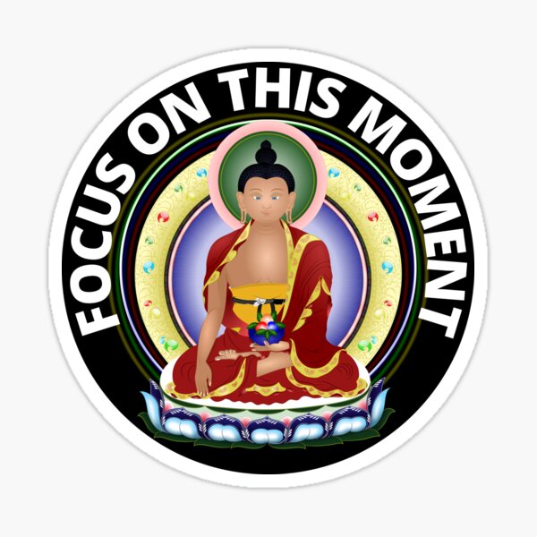 "Focus On This Moment Positive Thinking Buddha" Sticker for Sale by ...