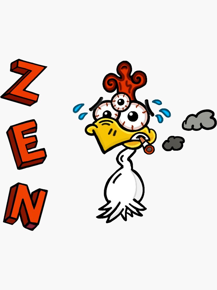 "Zen Chicken" Sticker by Danesbrain | Redbubble