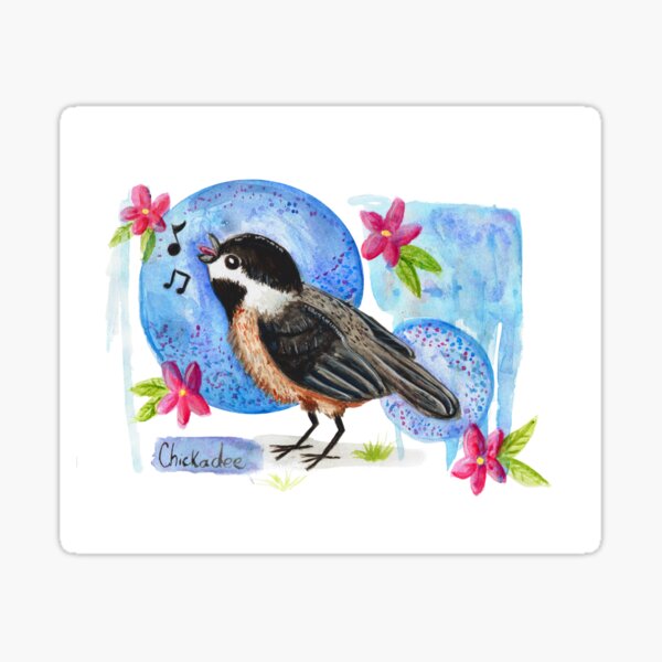 "Chickadee Bird" Sticker by ParasolMushroom | Redbubble