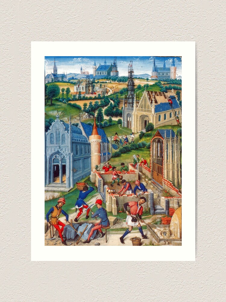 "Medieval Construction, 15th Century" Art Print for Sale by ...