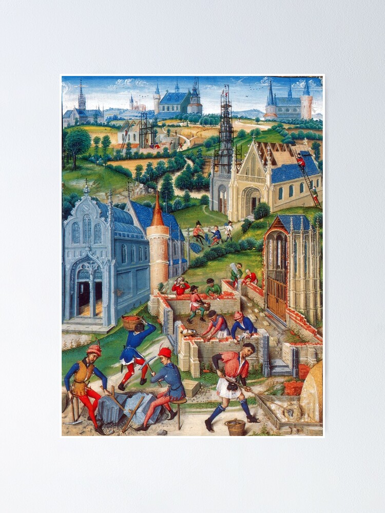 "Medieval Construction, 15th Century" Poster for Sale by ScienceSource ...