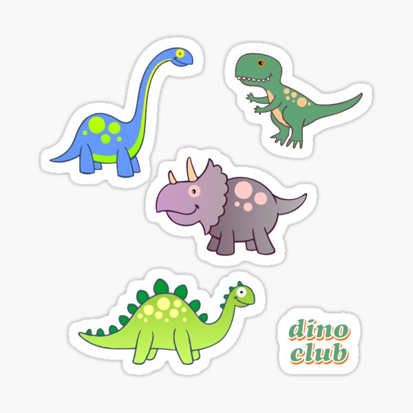 "Cute dinosaurs sticker set" Sticker for Sale by angelisart | Redbubble