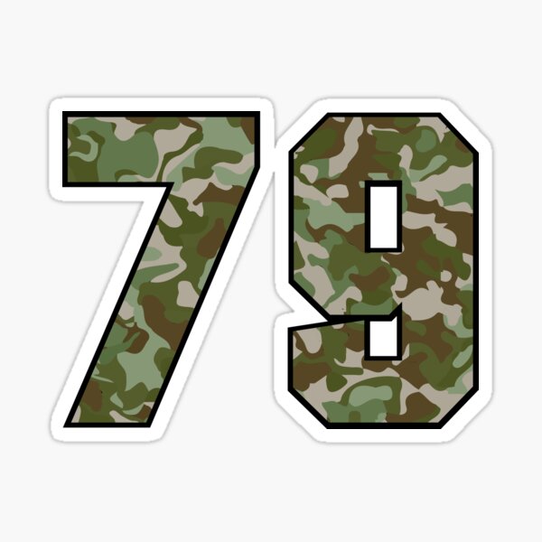 "Army Camo Number Seventy-nine Veteran Lucky Number 79" Sticker for ...