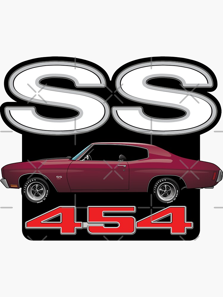 "1970 Chevrolet SS 454 Chevelle Maroon" Sticker by MuscleCars | Redbubble