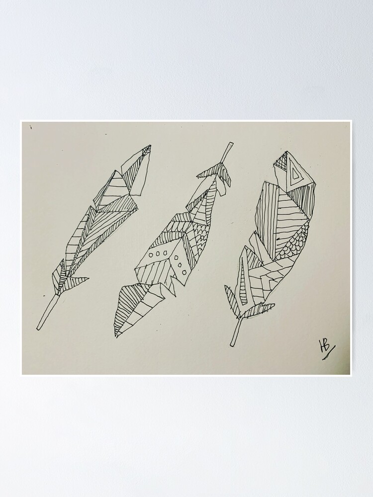 "Geometric Feathers" Poster for Sale by BoDiddleyArt | Redbubble