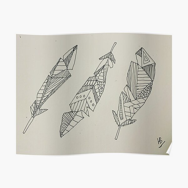 "Geometric Feathers" Poster for Sale by BoDiddleyArt | Redbubble