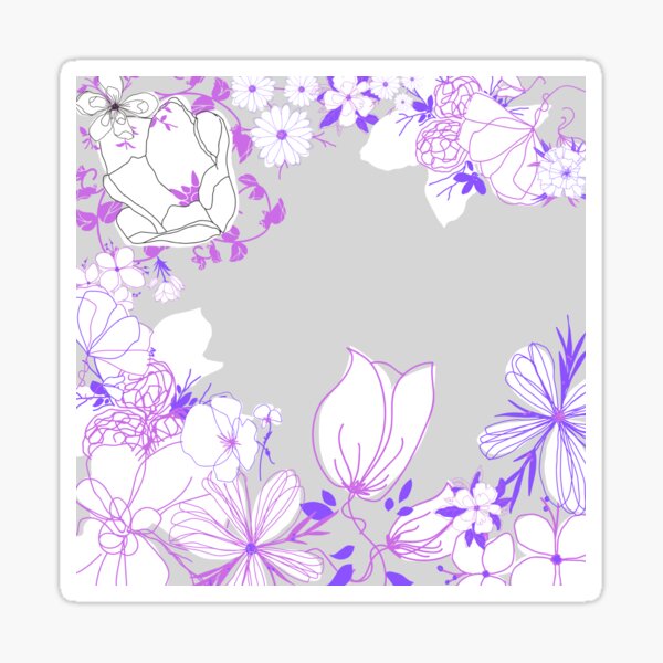 "Purple and Grey Sketchy Flower Design" Sticker for Sale by millk20 ...