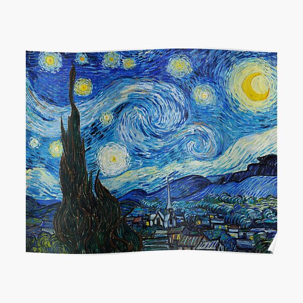 Póster «Van Gogh Starry Night Obra vintage La noche estrellada de ...