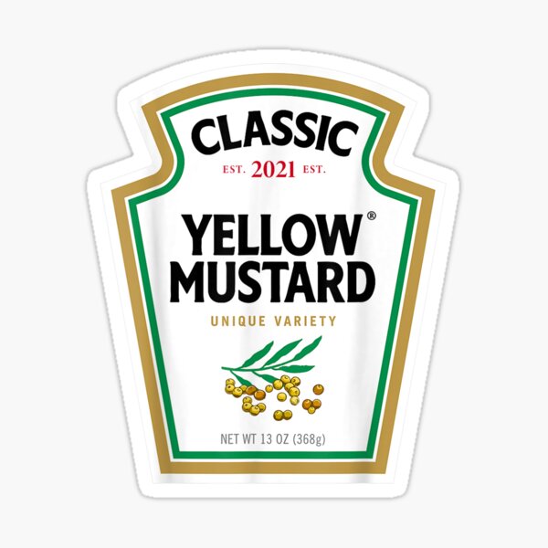 "Yellow Mustard DIY Halloween Costume Matching Group Mustard" Sticker ...