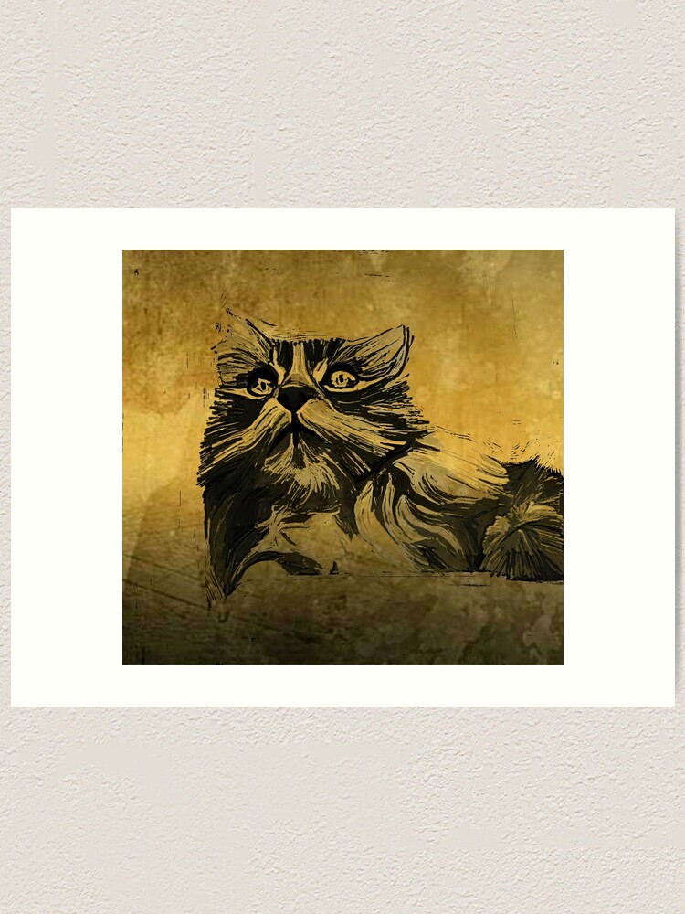 "Digital Painting of a Maine Coon Cat" Art Print for Sale by ...