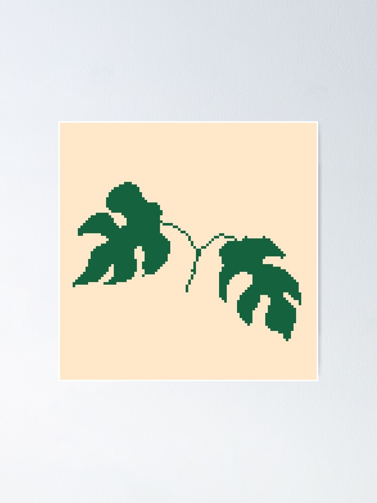"monstera plant cute pixel art" Poster for Sale by leoeoart | Redbubble