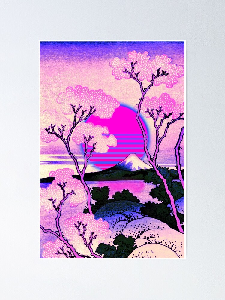 "Vaporwave Aesthetic Mount Fuji" Poster for Sale by ind3finite | Redbubble