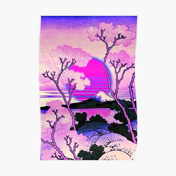 "Vaporwave Aesthetic Mount Fuji" Poster for Sale by ind3finite | Redbubble
