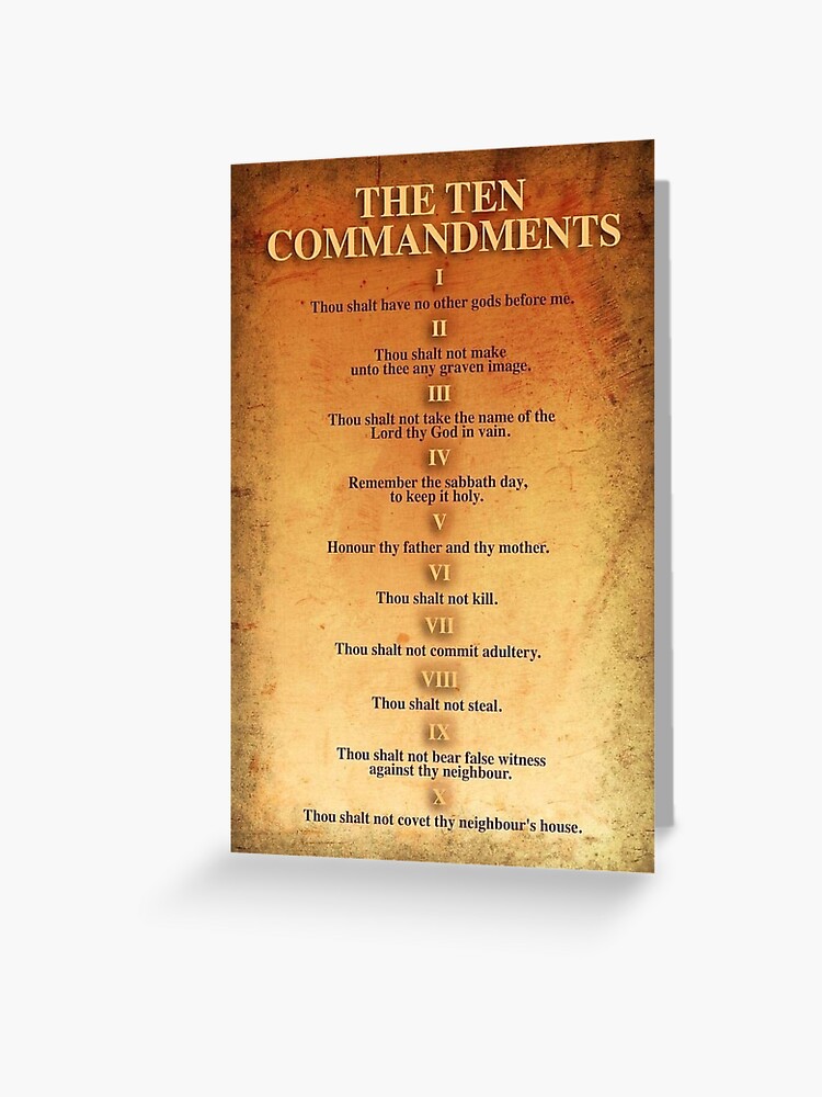 "The 10 Commandments Bible" Greeting Card for Sale by Rowena Jones ...