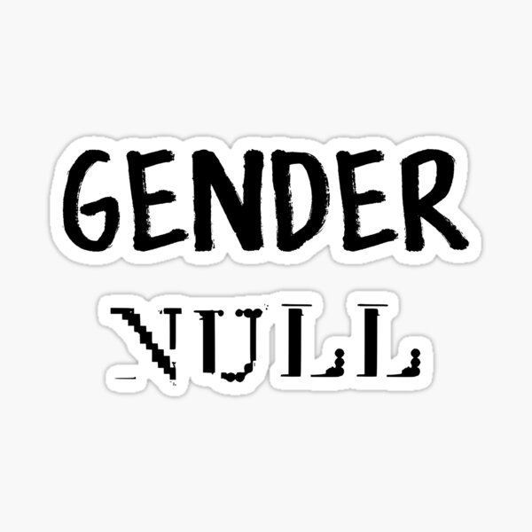 "Gender null - black writing " Sticker for Sale by NonBinaryThings ...