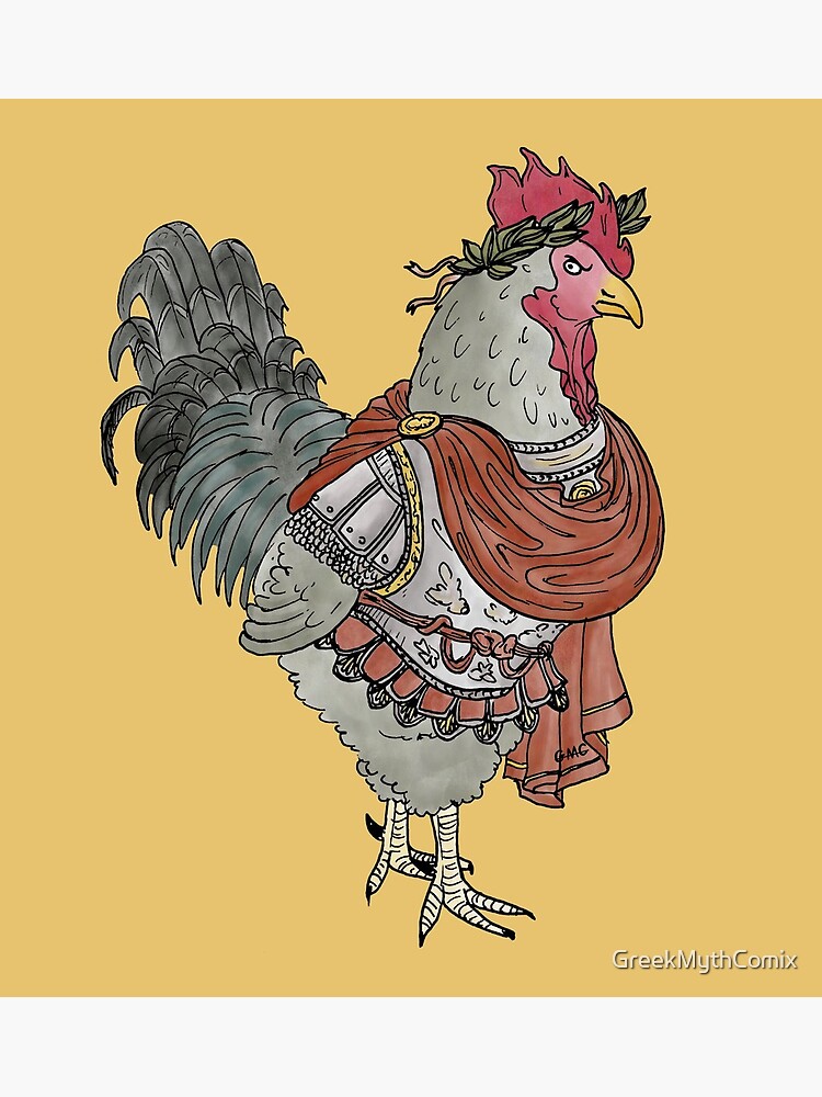 "Greek Myth Chickens - Julius (Chicken) Caesar" Greeting Card for Sale ...