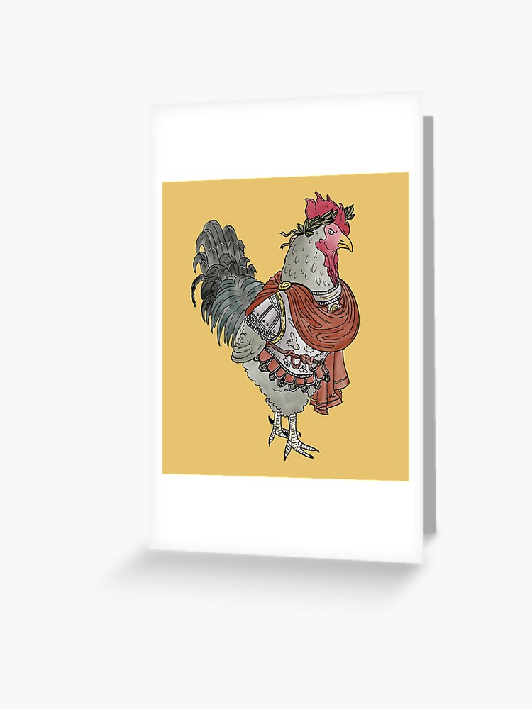 "Greek Myth Chickens - Julius (Chicken) Caesar" Greeting Card for Sale ...