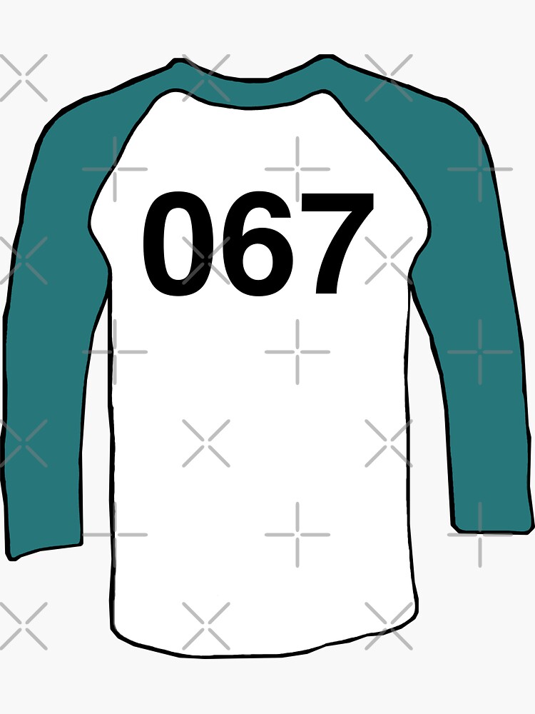 "player 067 squid game player number shirt Kang Sae-byeok" Sticker for ...
