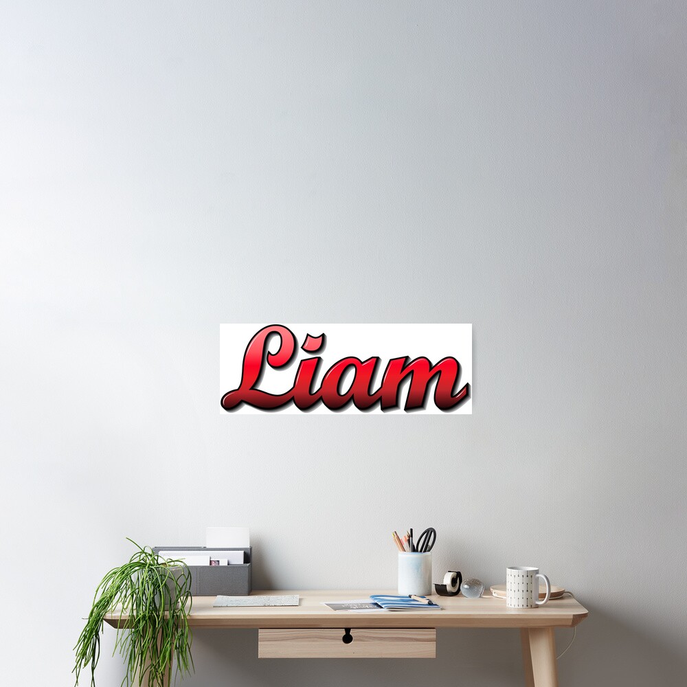 Póster «Copia de Nombre Liam en color rojo, negro con degradado y ...