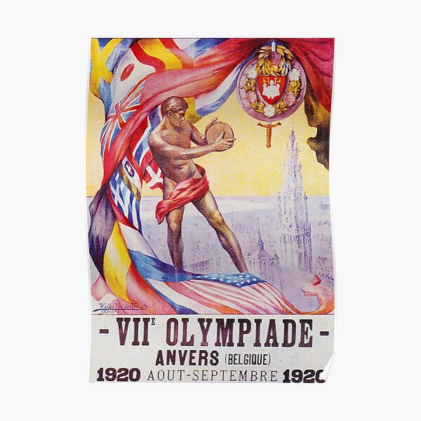 "1920 Summer Olympics - Antwerp 1920 - Vintage Sport" Poster for Sale ...