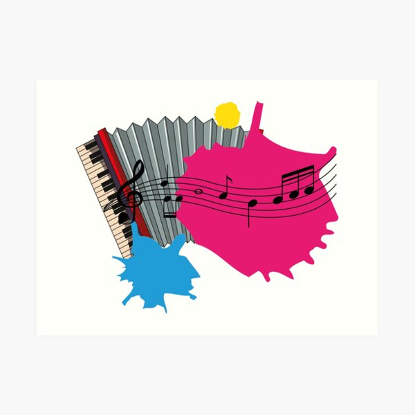 Lámina artística «Divertido Acordeón, Bandera Mexicana Acordeón Aéreo ...