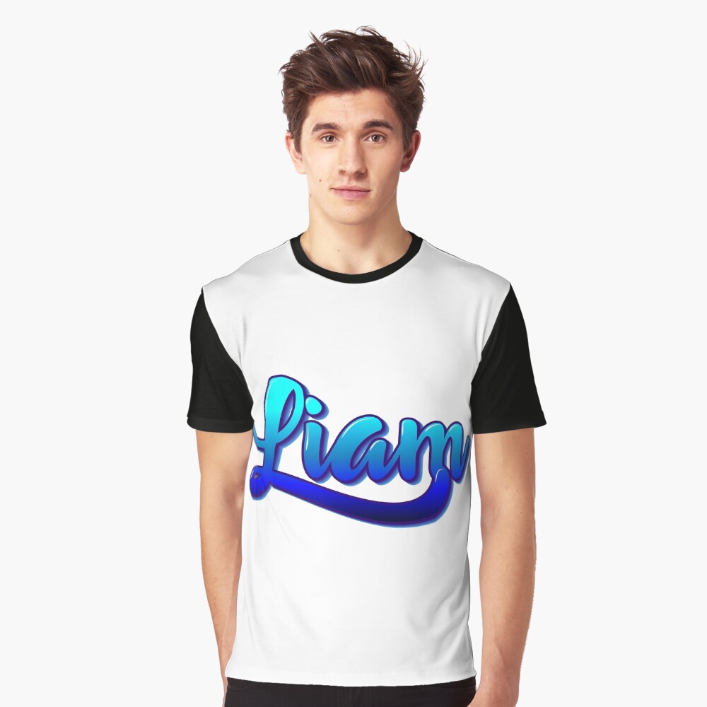 "Name Liam with blue letters, black with gradient and shadows" Poster ...