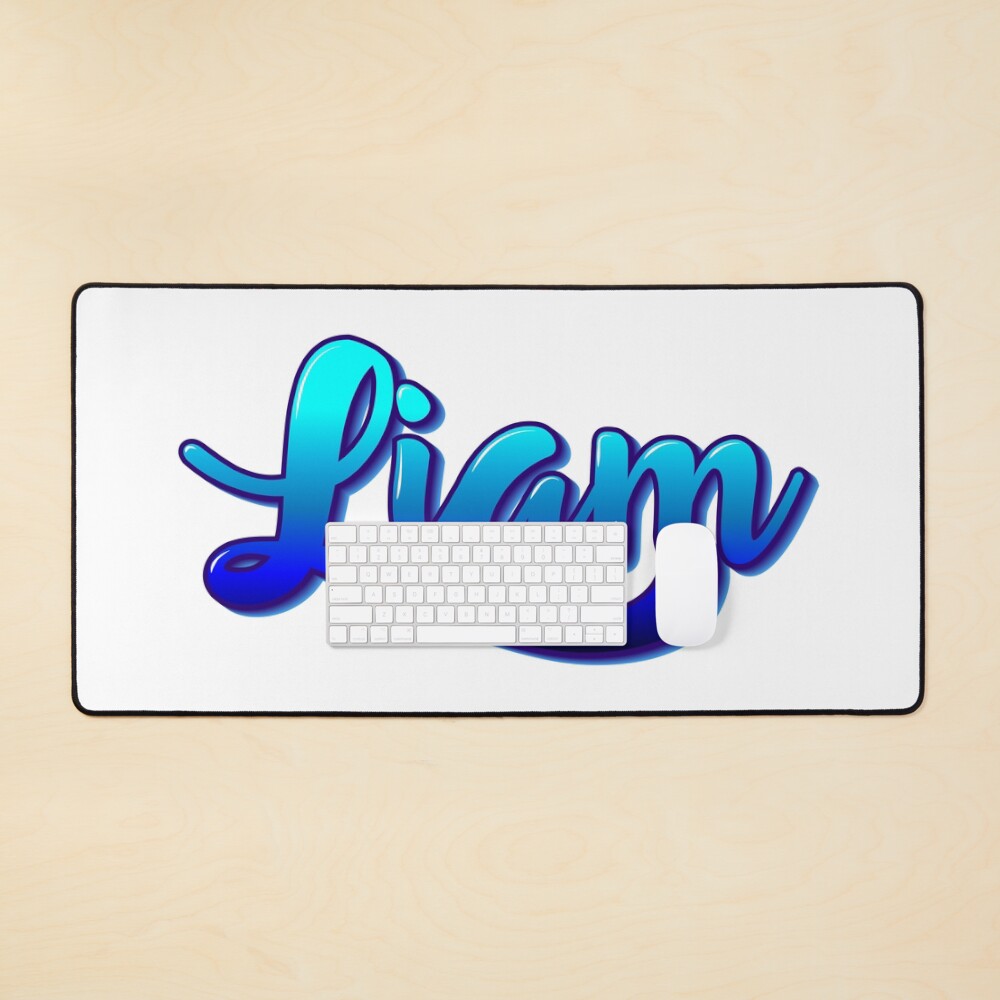 "Name Liam with blue letters, black with gradient and shadows" Poster ...