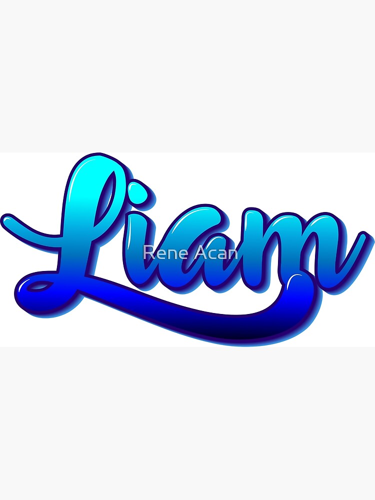 Póster con la obra «Nombre Liam con letras en color azul, negro con ...