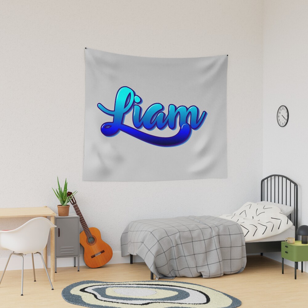 "Name Liam with blue letters, black with gradient and shadows" Poster ...