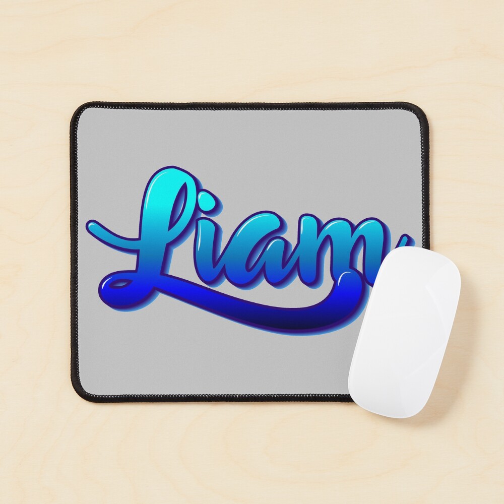 "Name Liam with blue letters, black with gradient and shadows" Poster ...