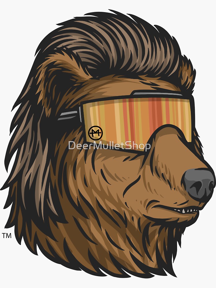 "Bear Mullet" Sticker for Sale by DeerMulletShop | Redbubble