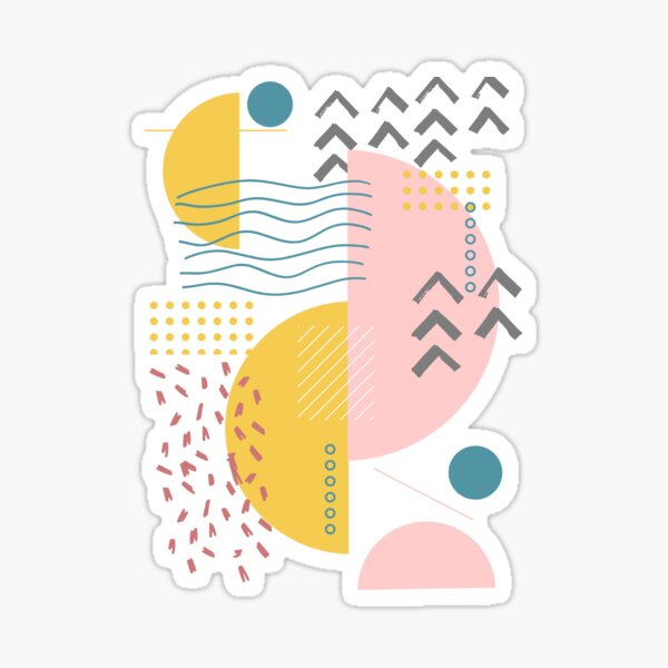 "pink yellow green geometric design" Sticker for Sale by Changenation ...