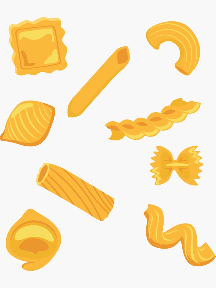 "Pasta Sticker Pack,Italian Food Pack Sticker,Pasta Lovers" Sticker for ...