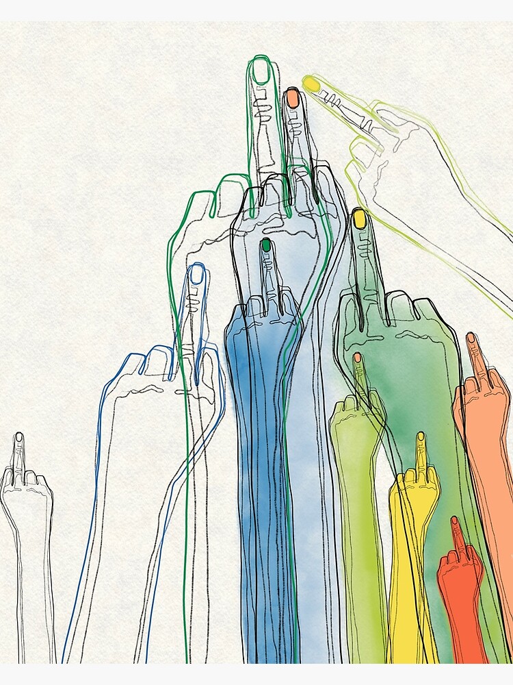 "Middle finger gesture flipping the bird" Poster for Sale by HenestDeer ...