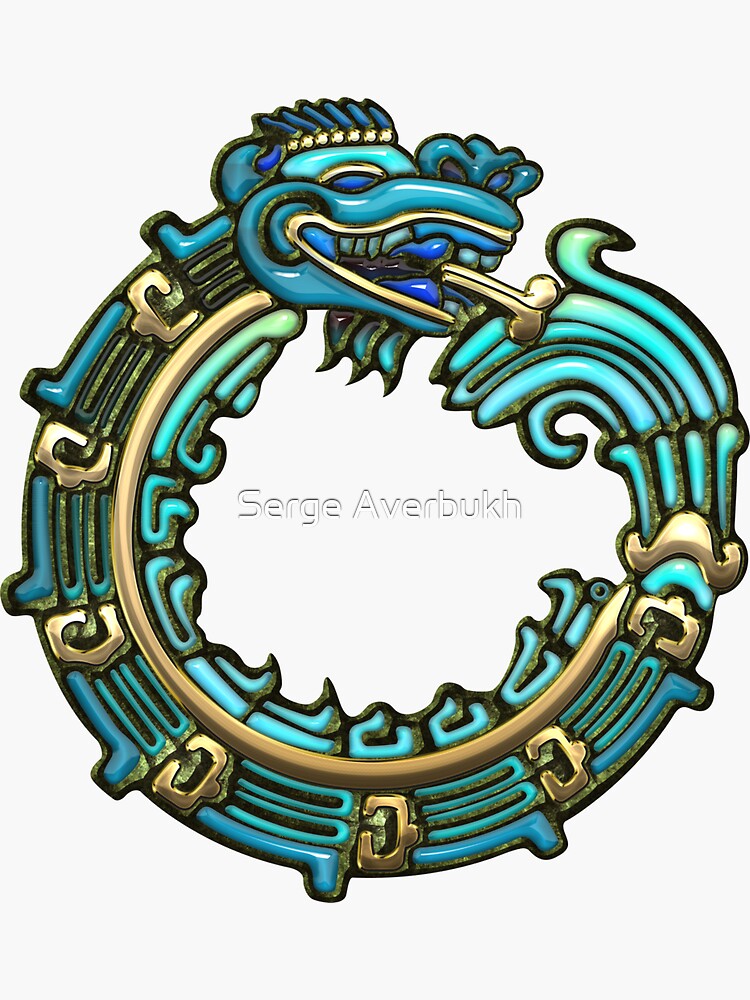 "Aztec Serpent Quetzalcoatl 3d [Turquoise] " Sticker for Sale by ...