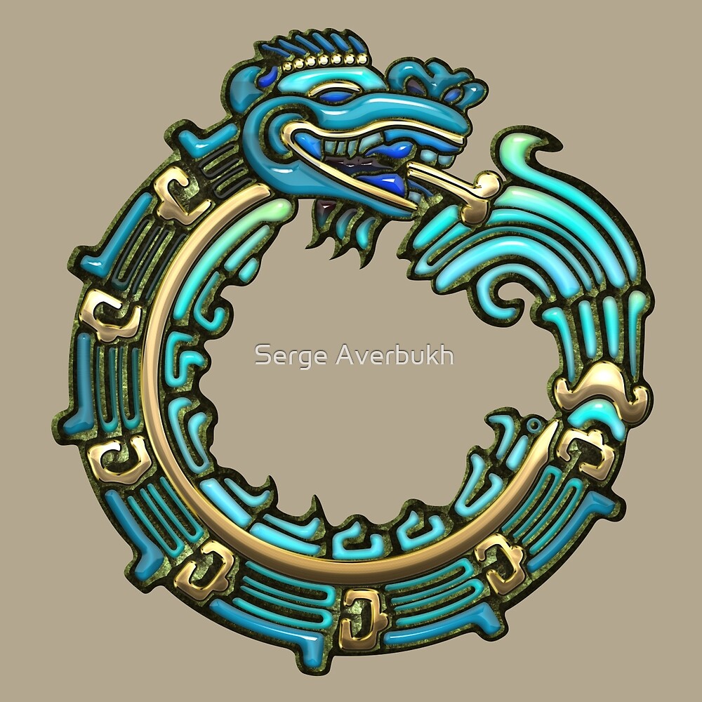"Aztec Serpent Quetzalcoatl 3d [Turquoise] " by Serge Averbukh | Redbubble